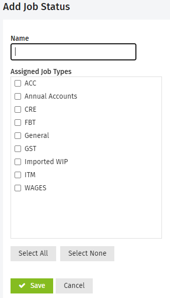 Customize job statuses
